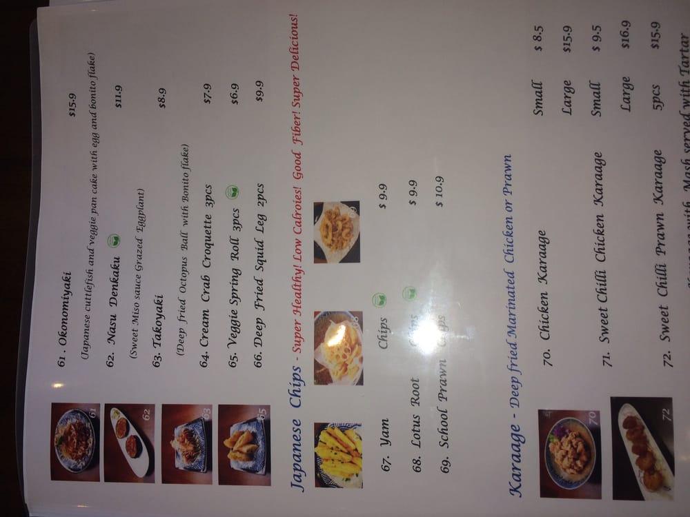 Menu at Moeru Japanese Restaurant (Welcome to call and order takeaway ...