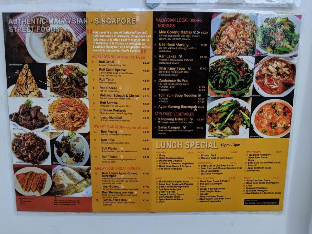 Menu at Roti King restaurant, London, Euston