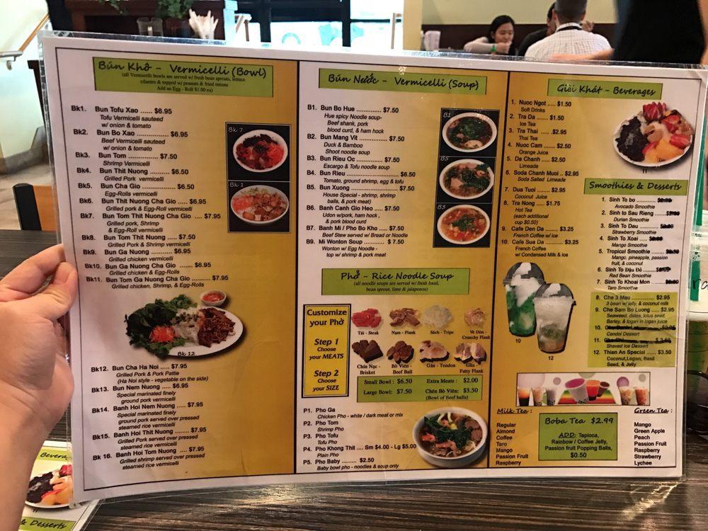 Menu at Thien An Sandwiches restaurant, Houston