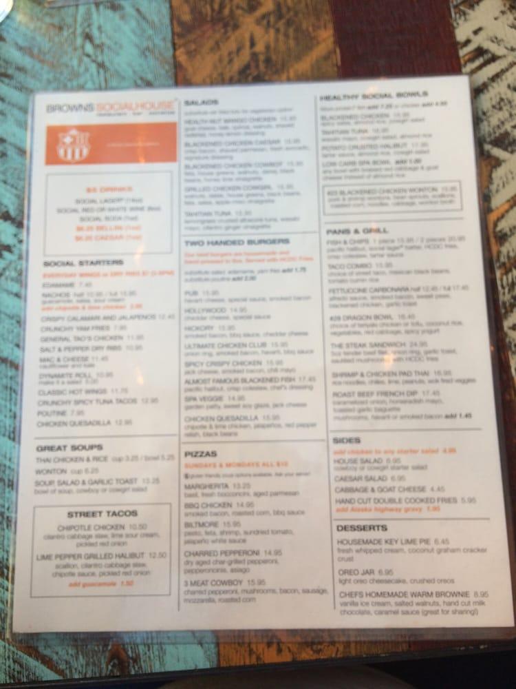 Menu at Browns Socialhouse Uptown pub & bar, Victoria, 109-3680 Uptown Blvd