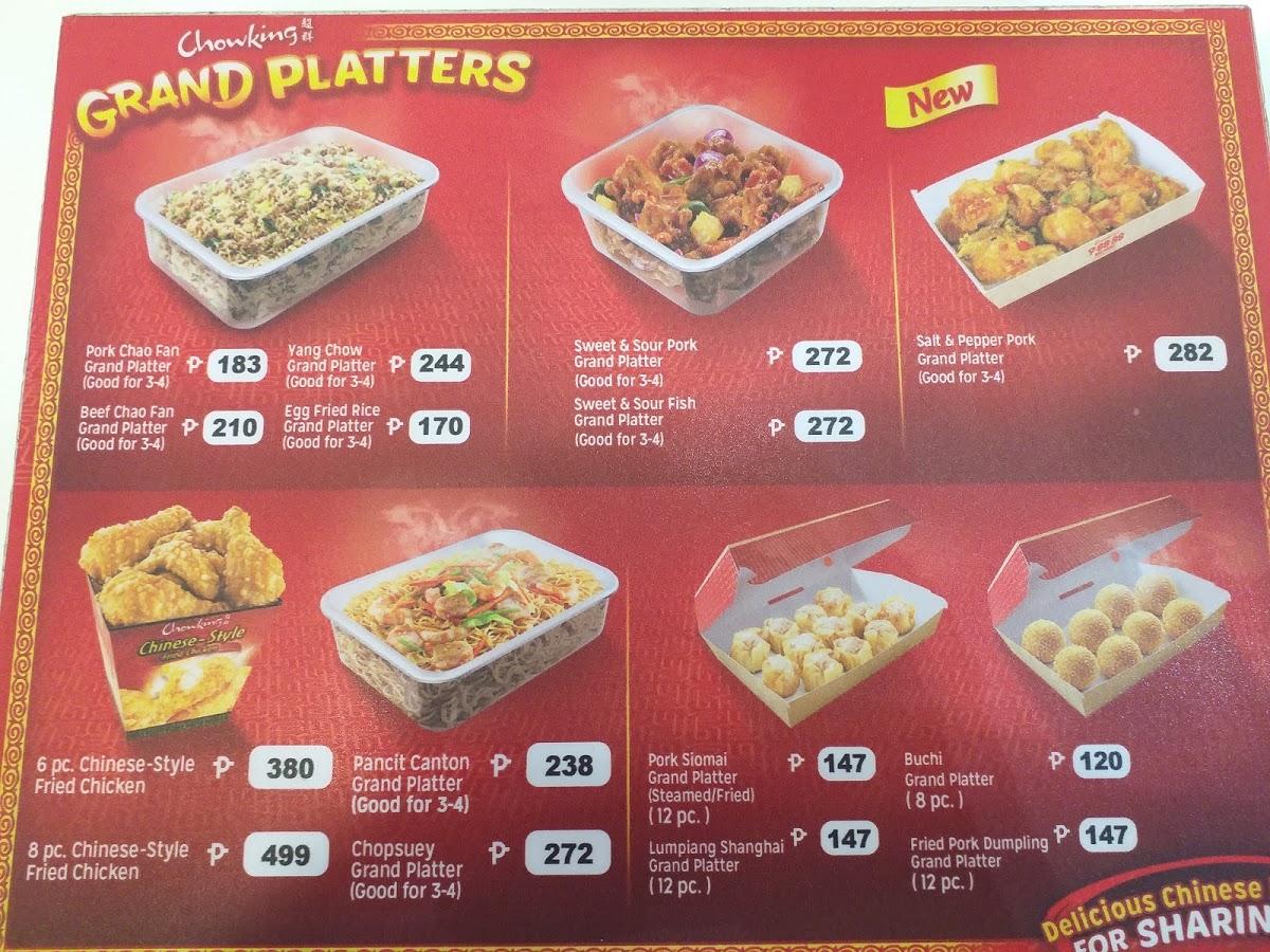 Menu at Chowking restaurant, Dipolog City, G/F Lee Plaza City Central Mall