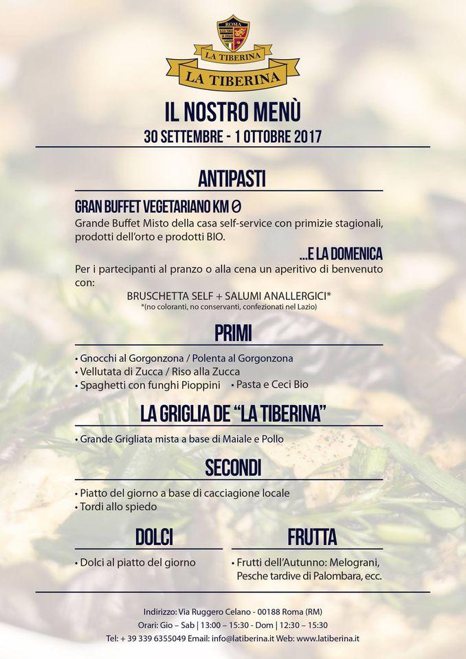 Menu da La Tiberina ristorante, Roma
