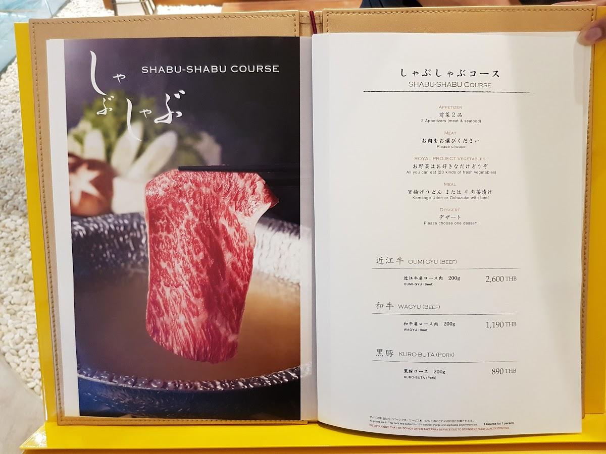 Menu at Nabezo Premium restaurant, Bangkok, PGWR+39M