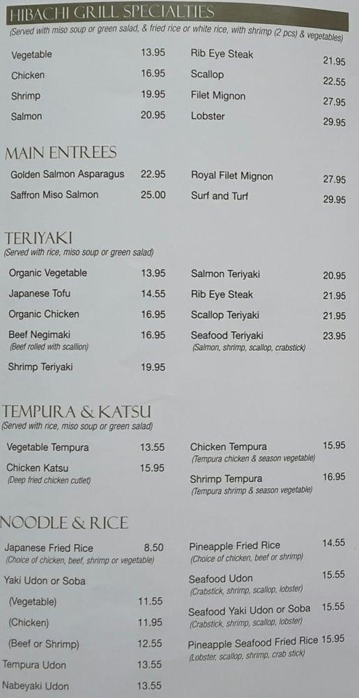 Menu at Otani Japanese Cuisine restaurant, Crofton