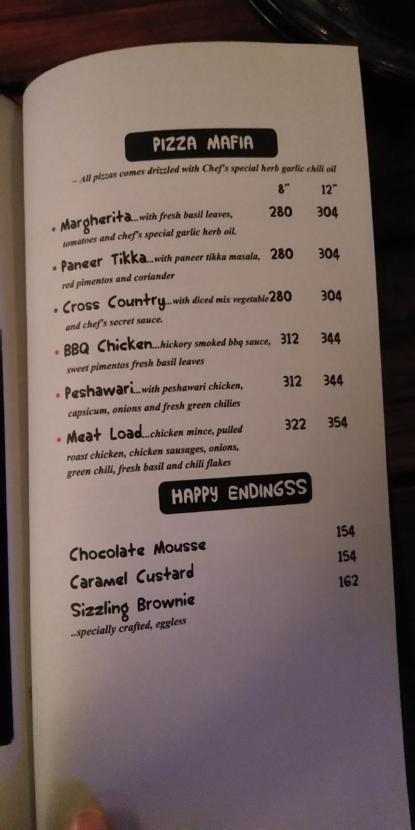 Menu at Pop Tate's Shivaji Nagar, Pune, Poptates