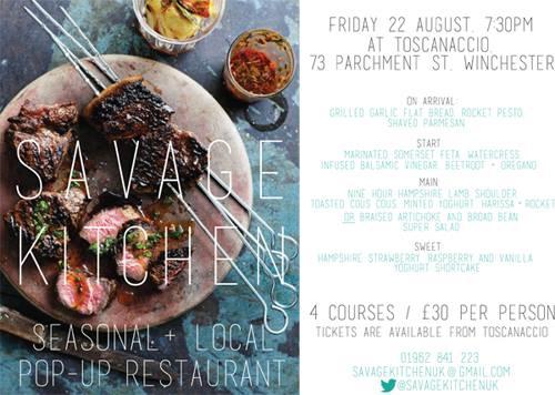 Menu at Savage Kitchen restaurant, Winchester