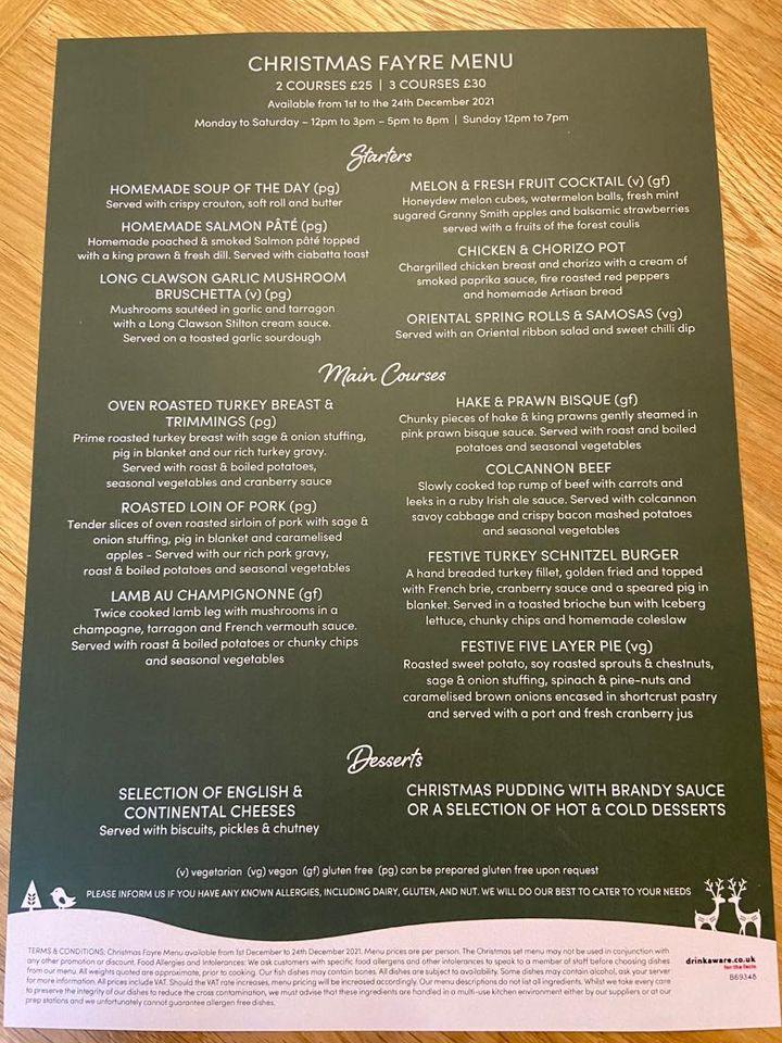 Menu at The Stanley Arms pub & bar, St Helens