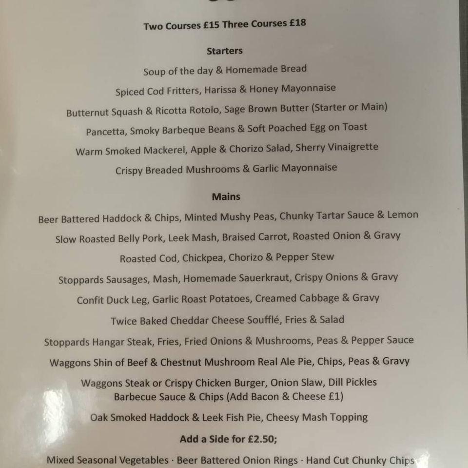 Menu at The Waggon at Halam pub & bar, Rufford