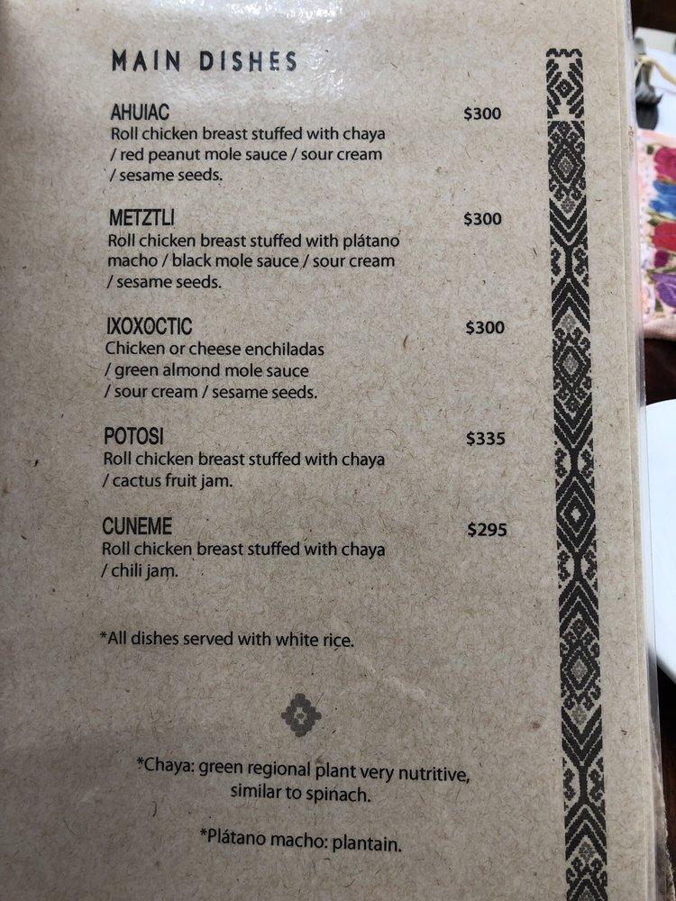 Carta de Restaurante Cetli, Tulum, Carretera 109 Tulum Coba Km 2.5