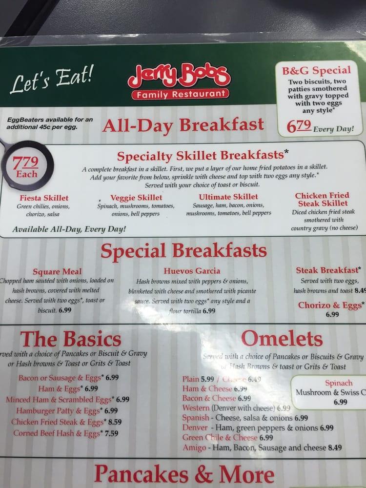 Menu at Jerry Bob's Family Restaurant, Oro Valley, N La Cañada Dr #140