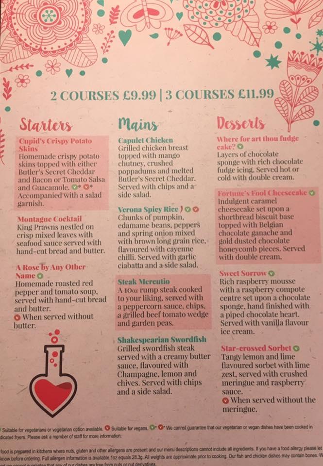 Menu at Railway Inn pub & bar, Malvern, 78 Wells Rd