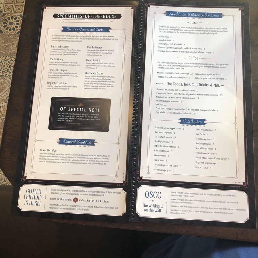 Menu at TRUreligion Pancake & Steakhouse, Orem