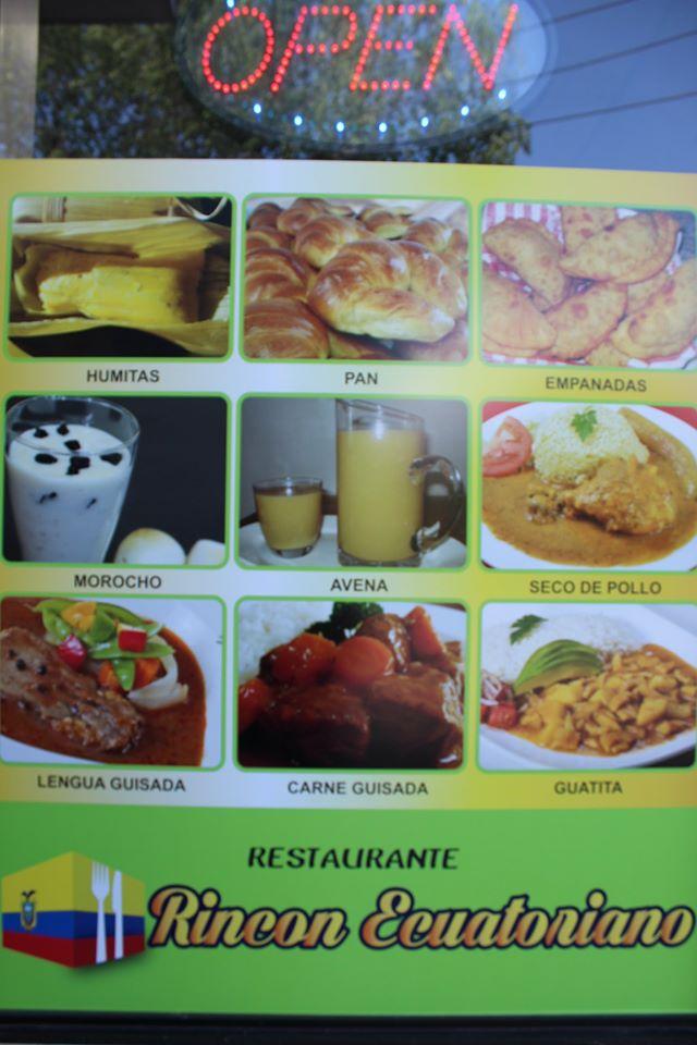 Menu at El Rincon Ecuatoriano Restaurant, Spring Valley