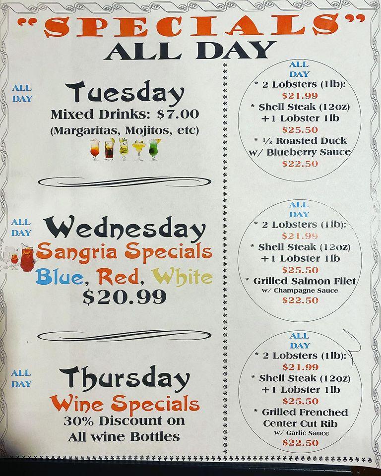 Menu at Fernandes Steakhouse 3, Sayreville