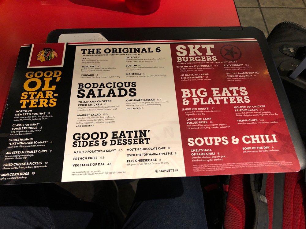 Menu At Stanley S Blackhawk Pub Bar Chicago O Hare International