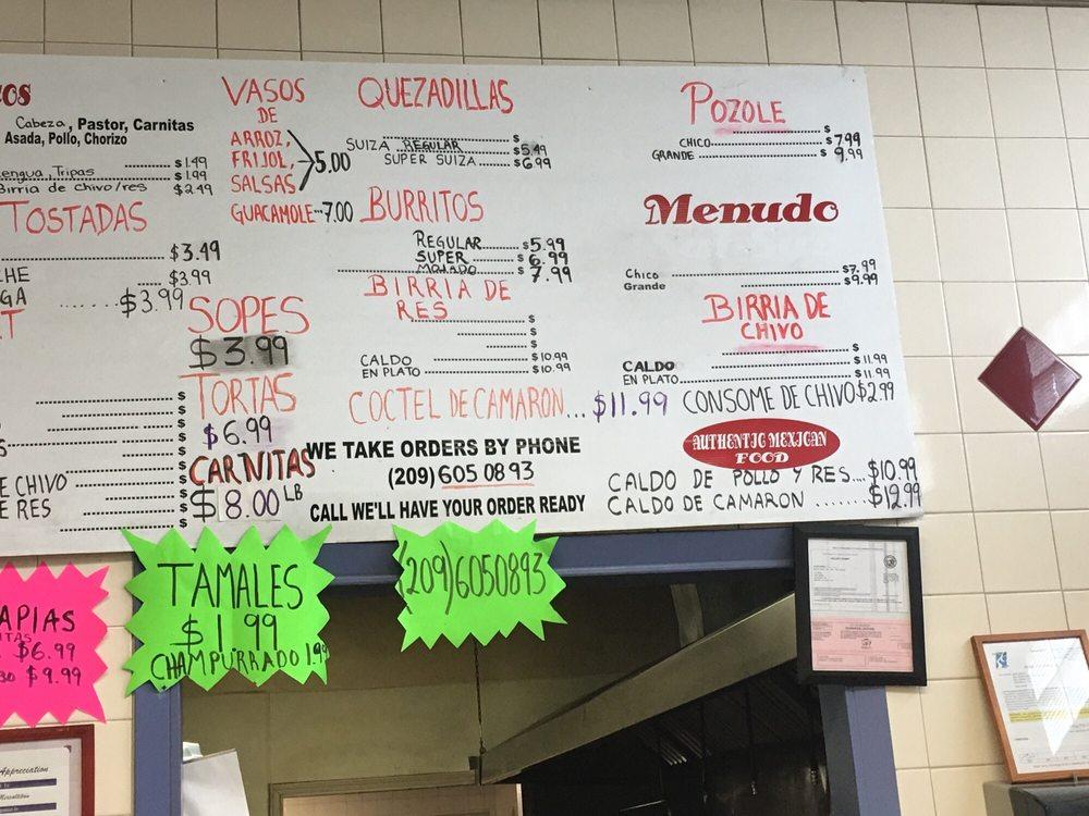 Menu at Supermercado Del Sol restaurant, Modesto