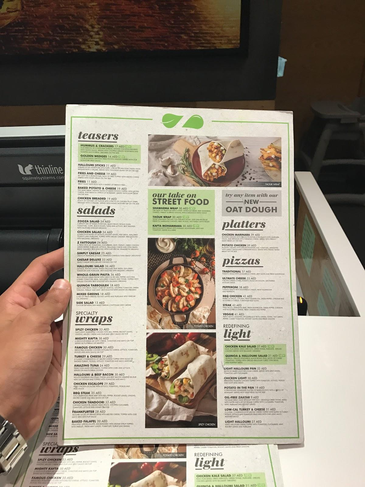 Menu at Zaatar w Zeit - Abu Dhabi Corniche restaurant, Abu Dhabi, W10 ...