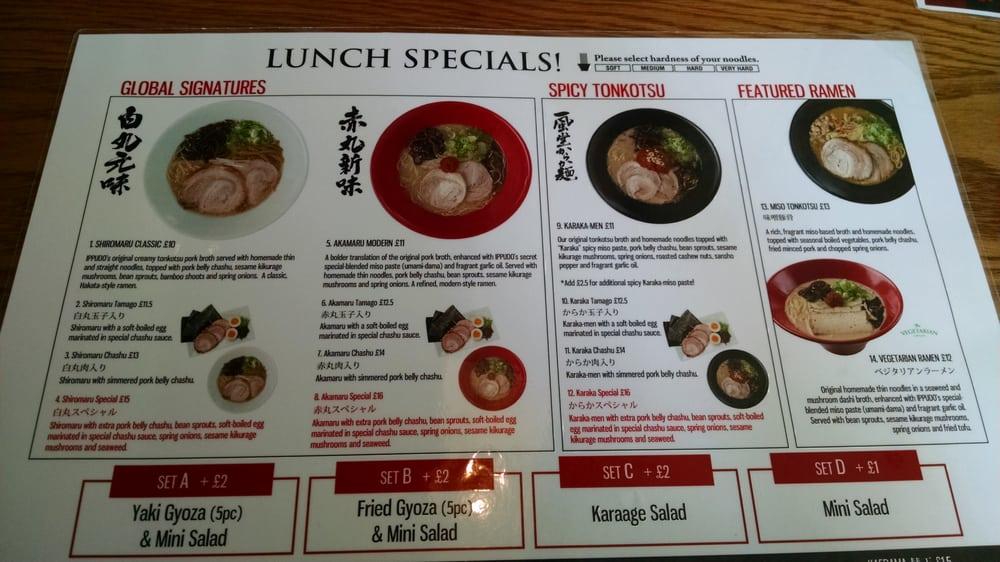 Menu at Ippudo Central Saint Giles restaurant, London, 3 Central Saint Giles Piazza