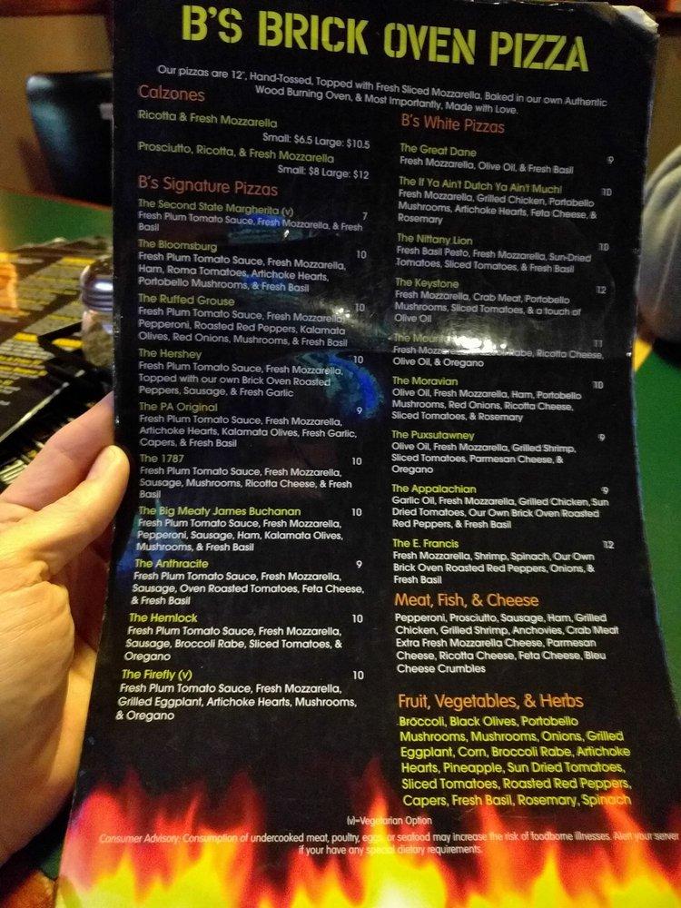 Menu at Joey B's pub & bar, Palmerton