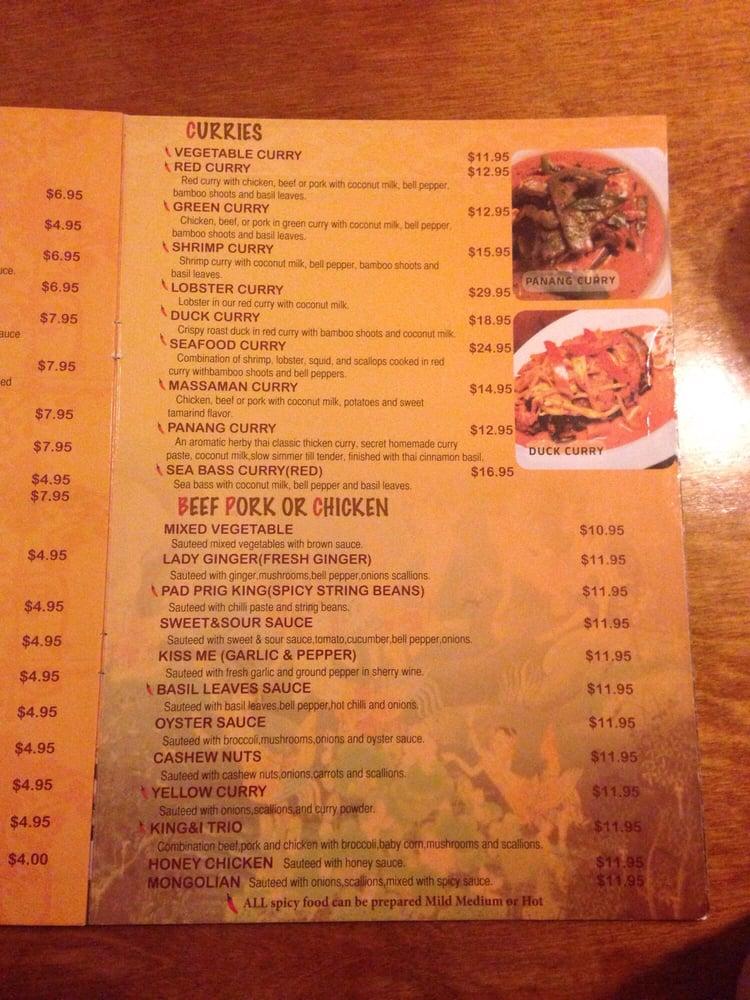 Menu at King & I - Sushi & Thai Restaurant, Miami Lakes
