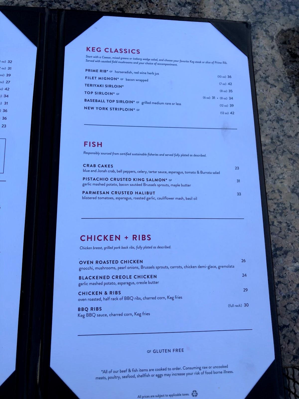 Menu at The Keg Steakhouse + Bar - Chandler, Chandler