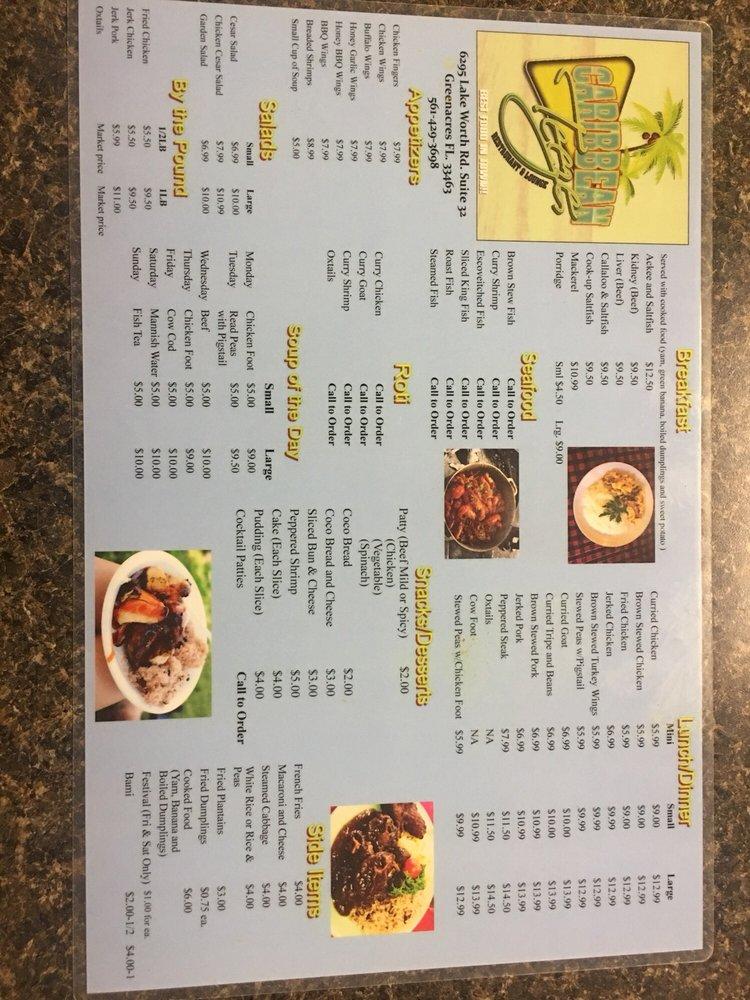 Menu at Caribbean Teeze Restaurant, Lake Worth Corridor
