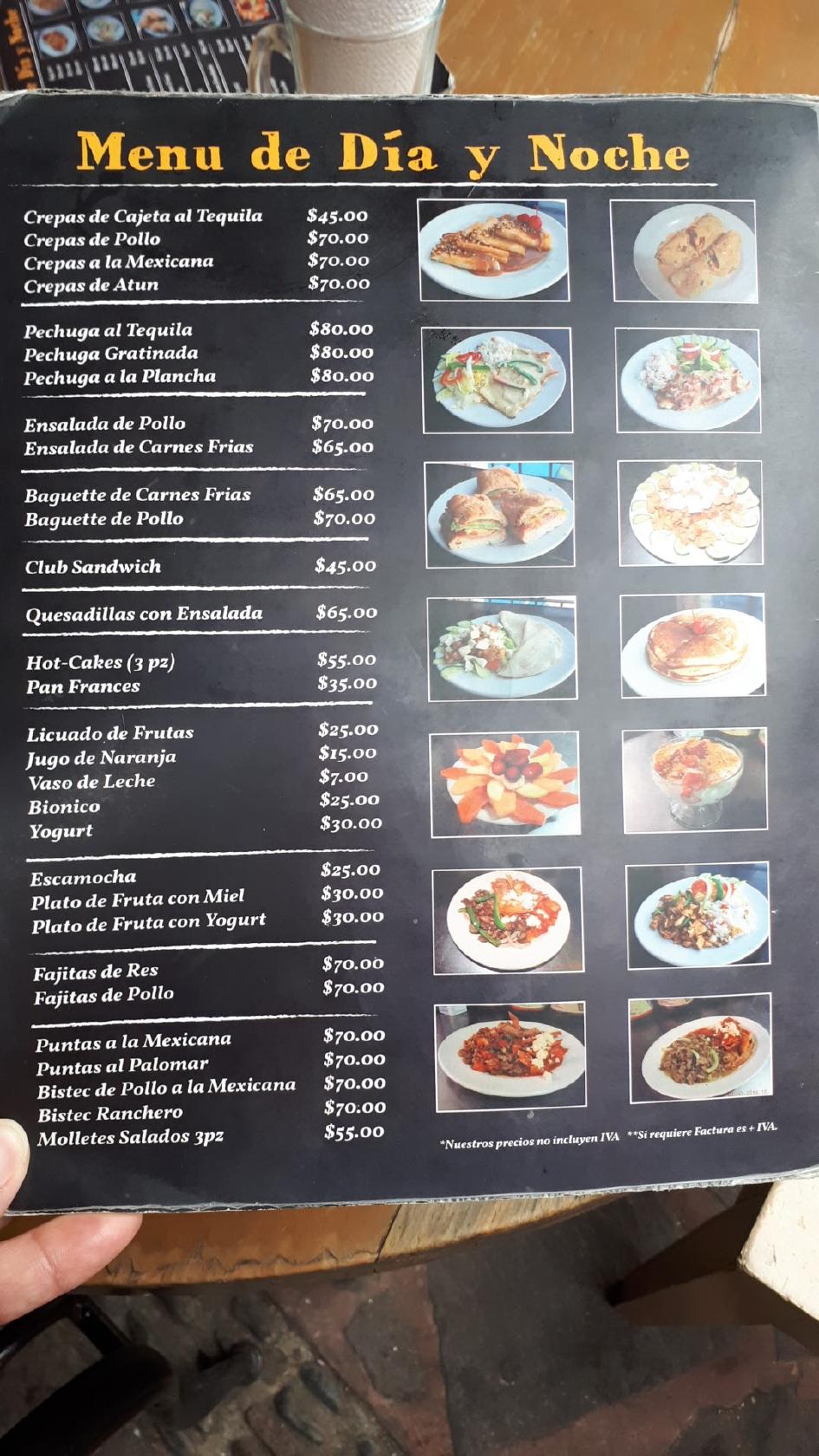 Carta de Café El Palomar, Tequila