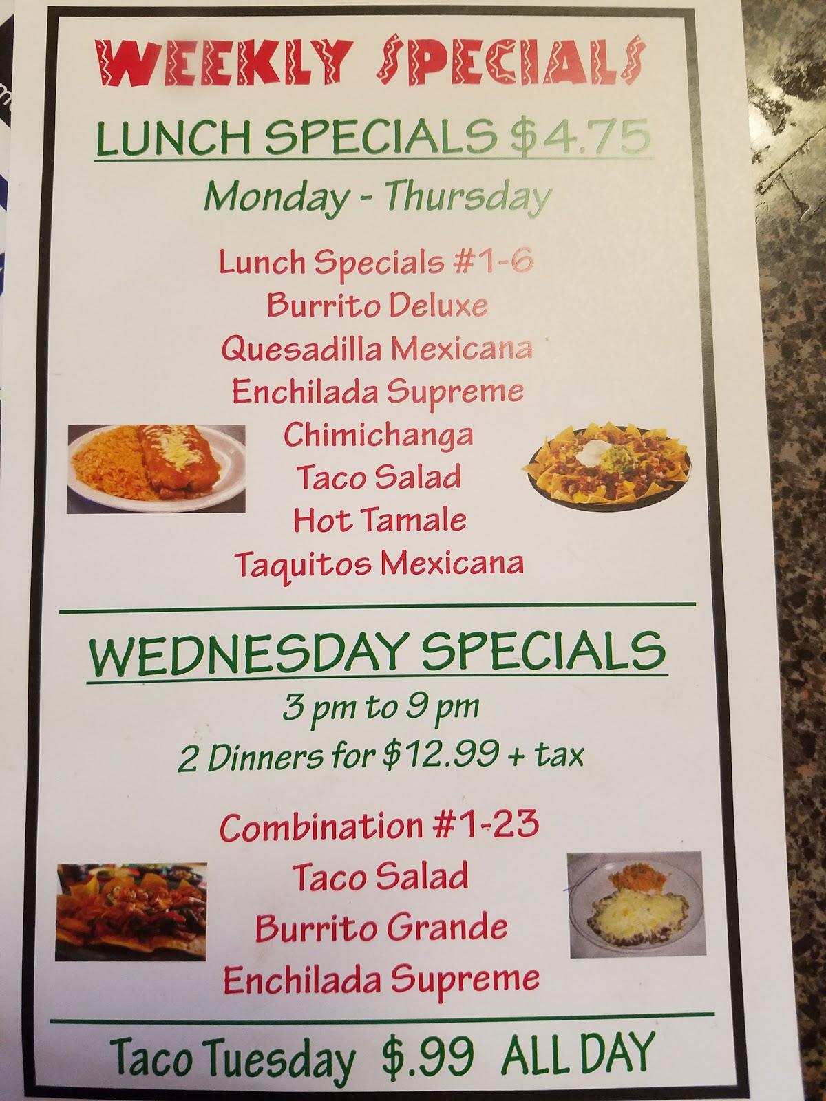 Menu at El Comal Mexican Restaurant, McCalla, AL-216 A