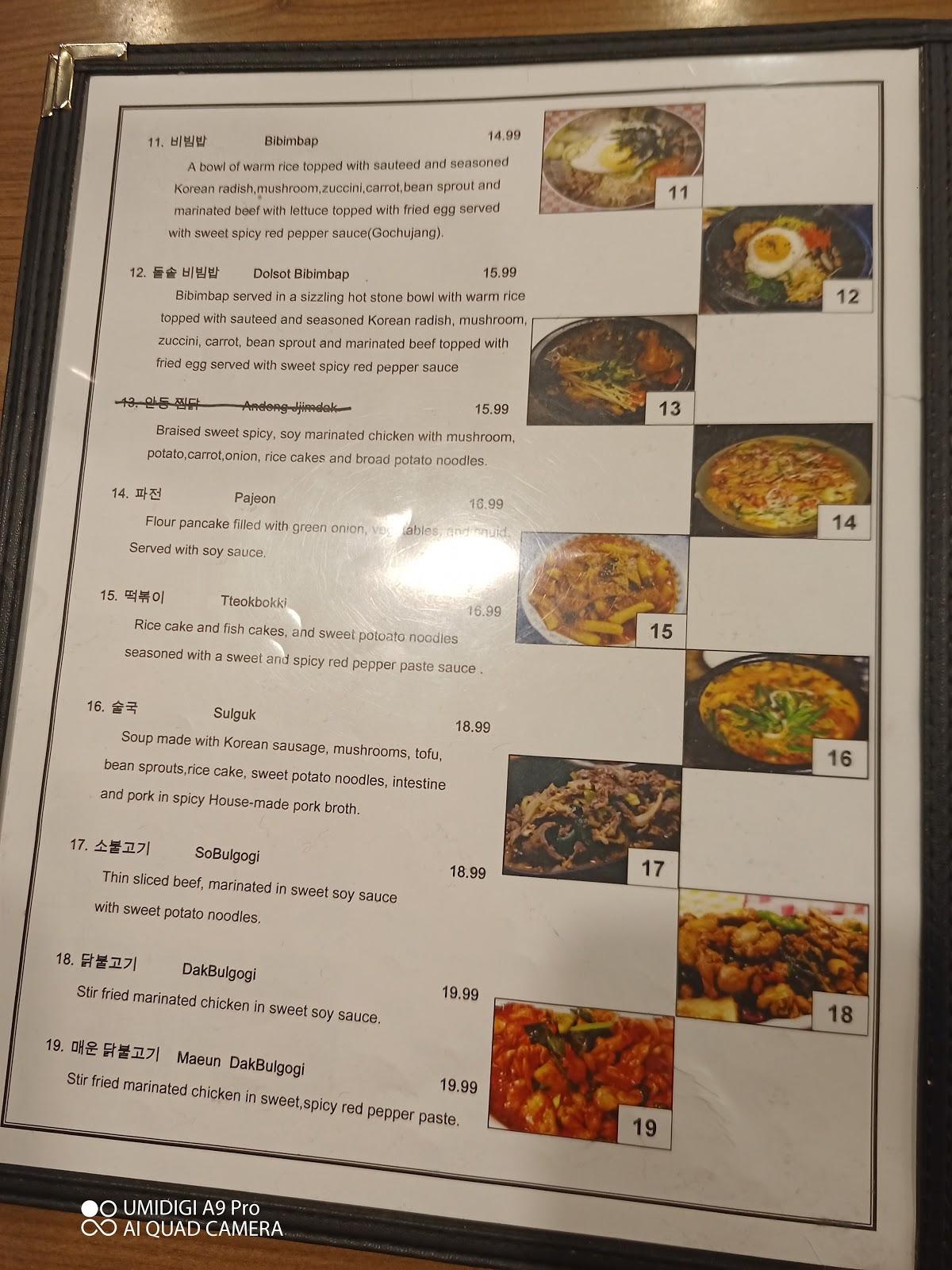 Menu at HAN COREA restaurant, Calgary, Farrell Rd SE