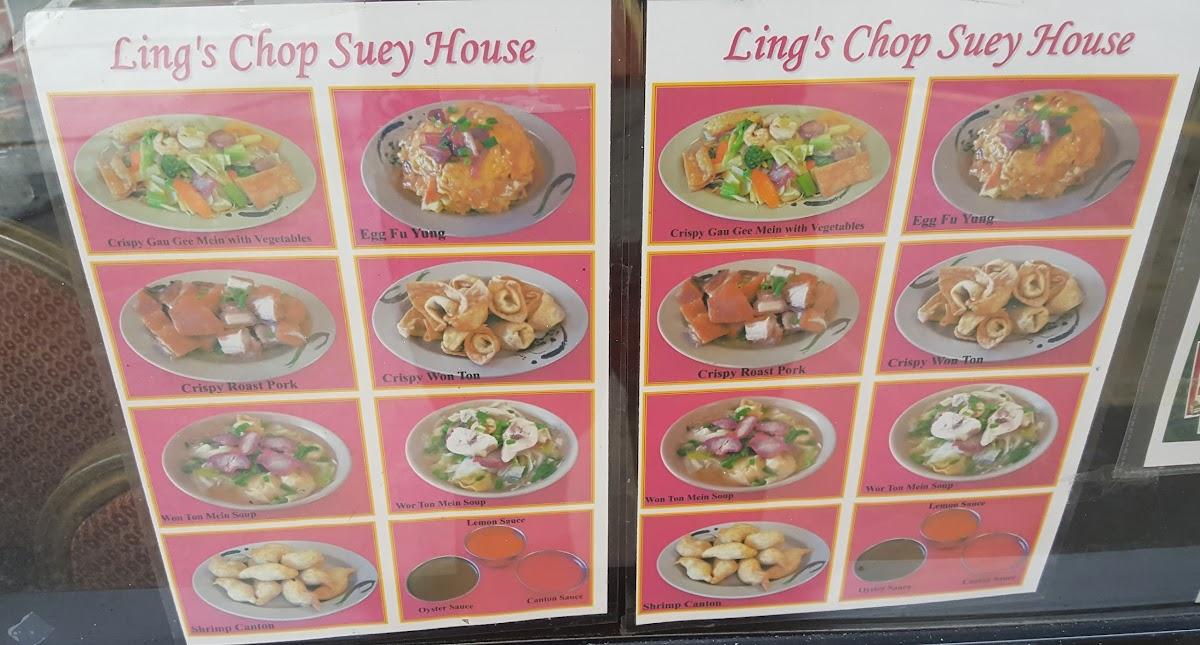 Menu at Ling's Chop Suey House restaurant, Hilo, Kanoelehua Ave