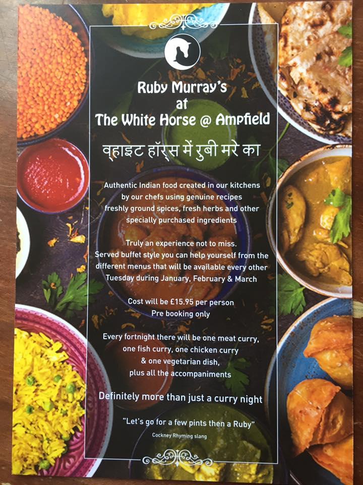 Menu at The White Horse pub & bar, Romsey, A3090