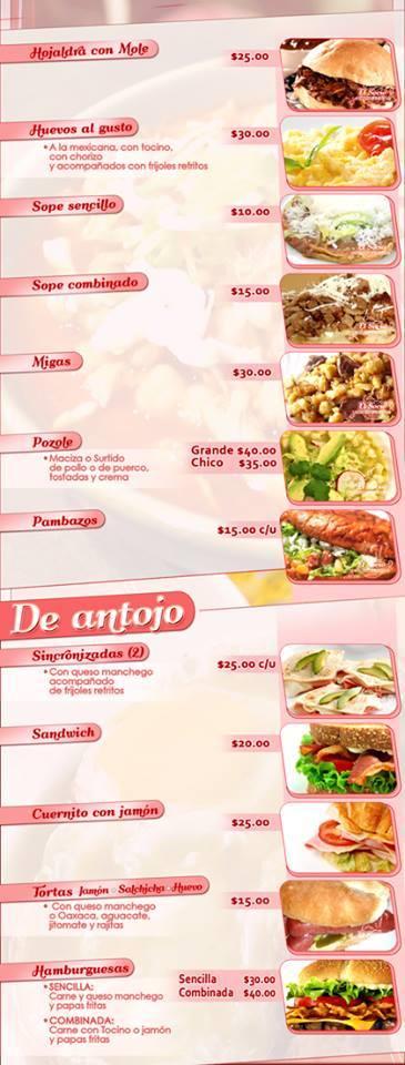 Menu at "El Socio" restaurant, Mexico City
