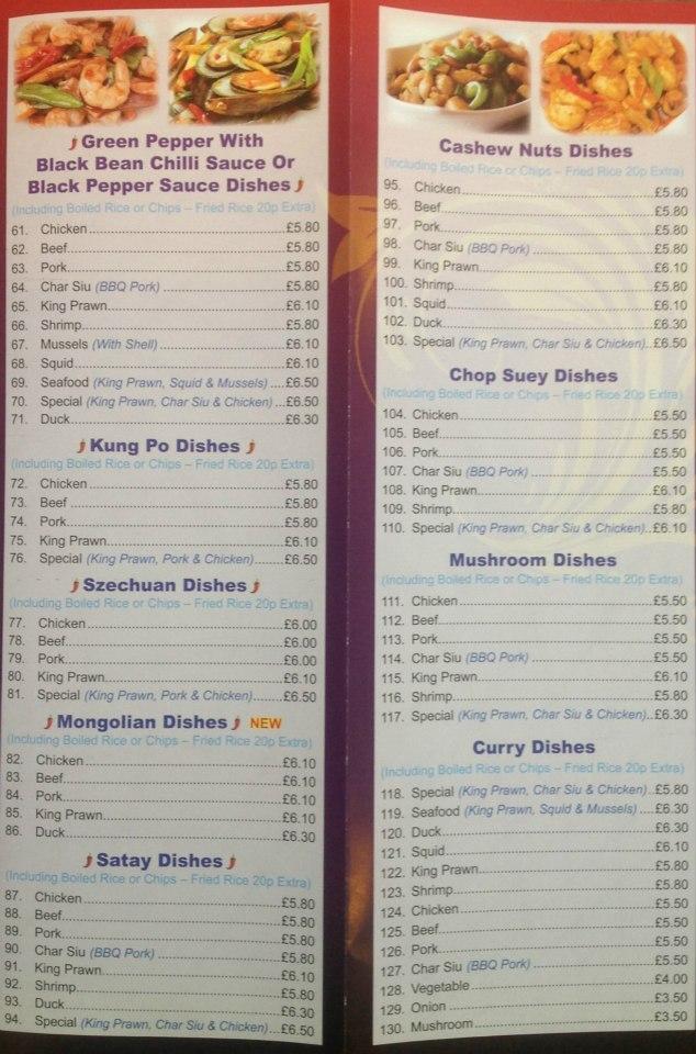 Menu at New Century Chinese Restaurant, Cupar