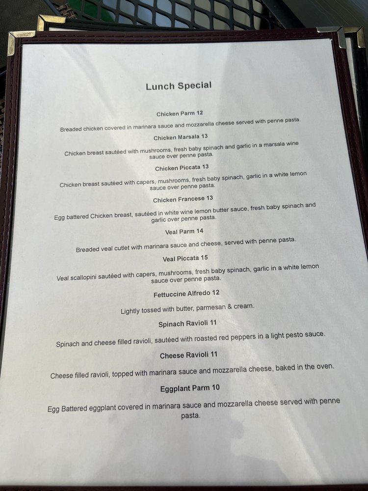 Menu at Sammy's Restaurant, Westbrook