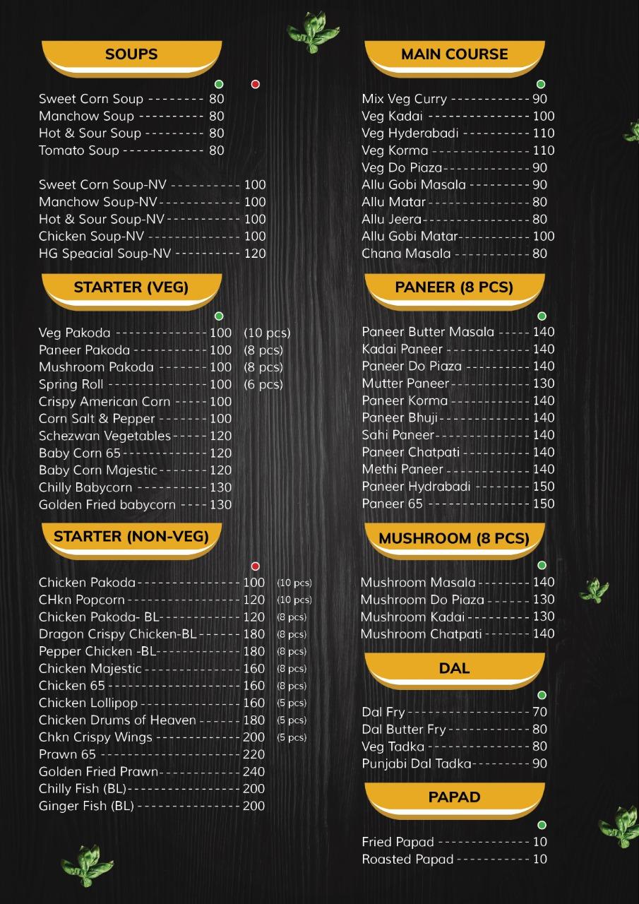 Menu at Hunger Games - Hunger का Gameover @ Kalinga Nagar, Bhubaneswar