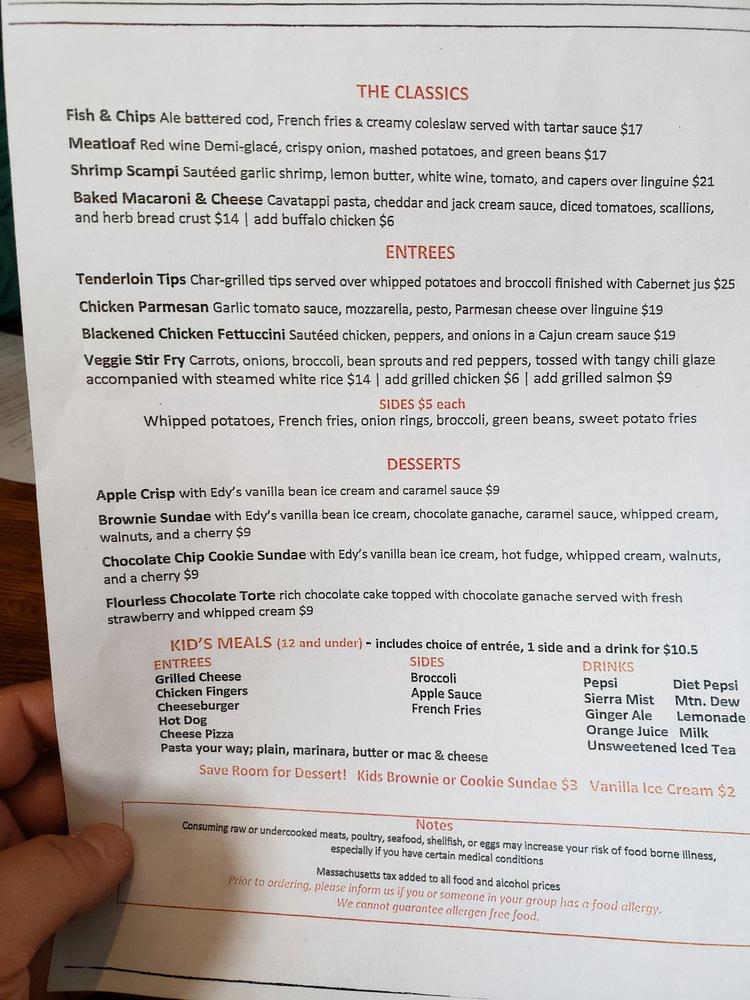 Menu at John Harvard's Brew House pub & bar, Hancock, 37 Corey Rd