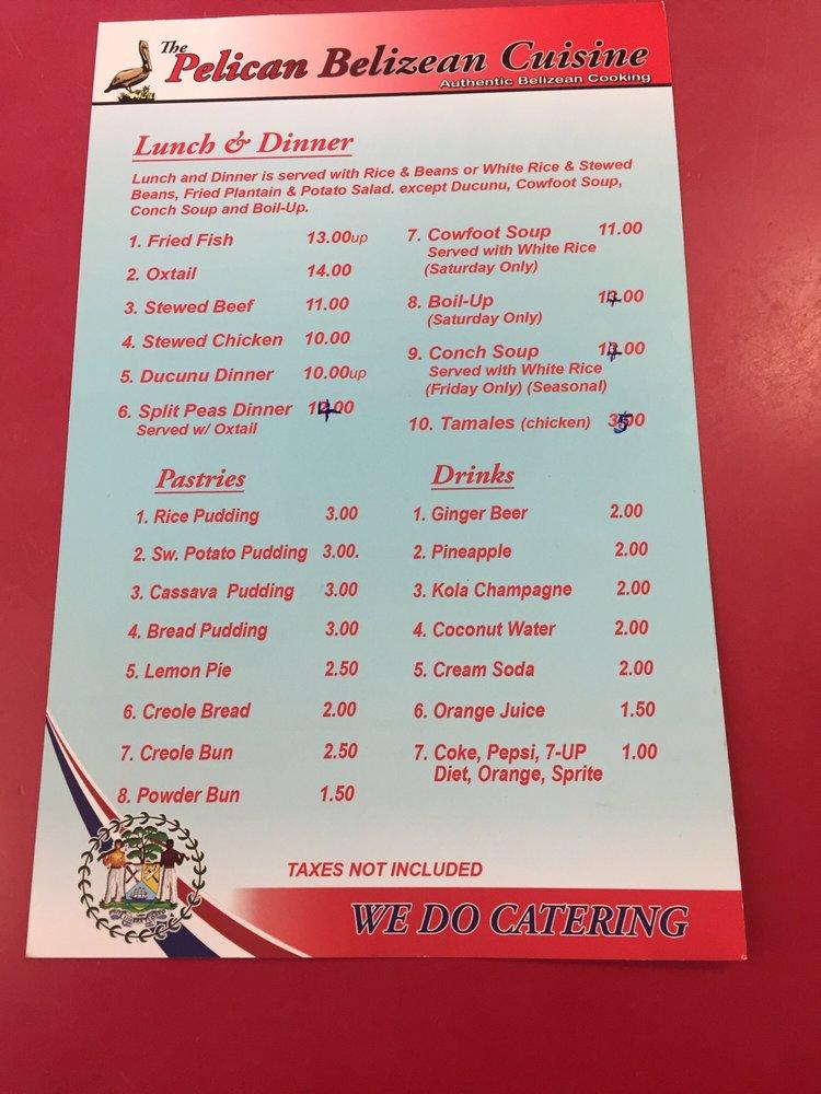 Menu at Pelican restaurant, Los Angeles