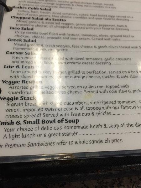 Menu at Scott's Generations restaurant, Phoenix, N 7th St