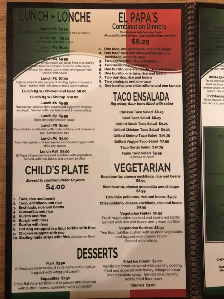 Carta de Agavero Mexican Restaurant, Cuyahoga Falls