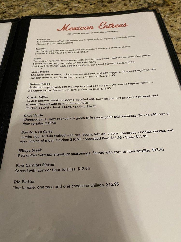 Menu at Patty's Cafe, Rosamond