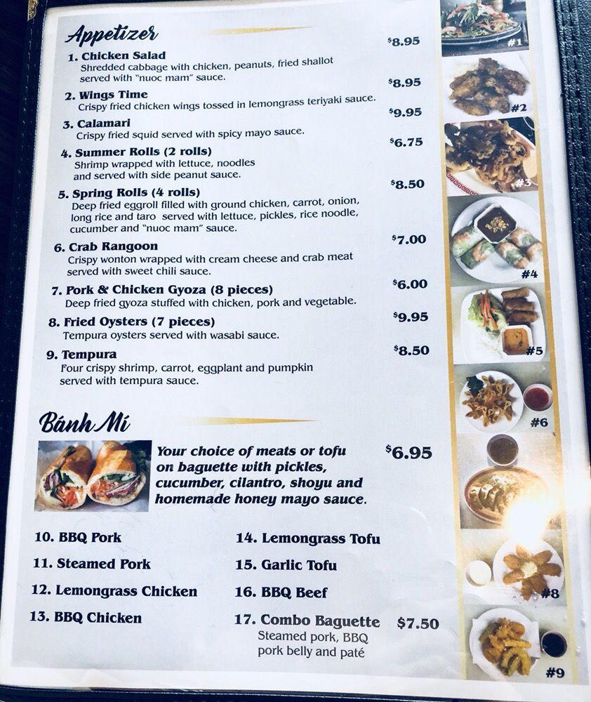 Menu at Pho Time restaurant, Aiea