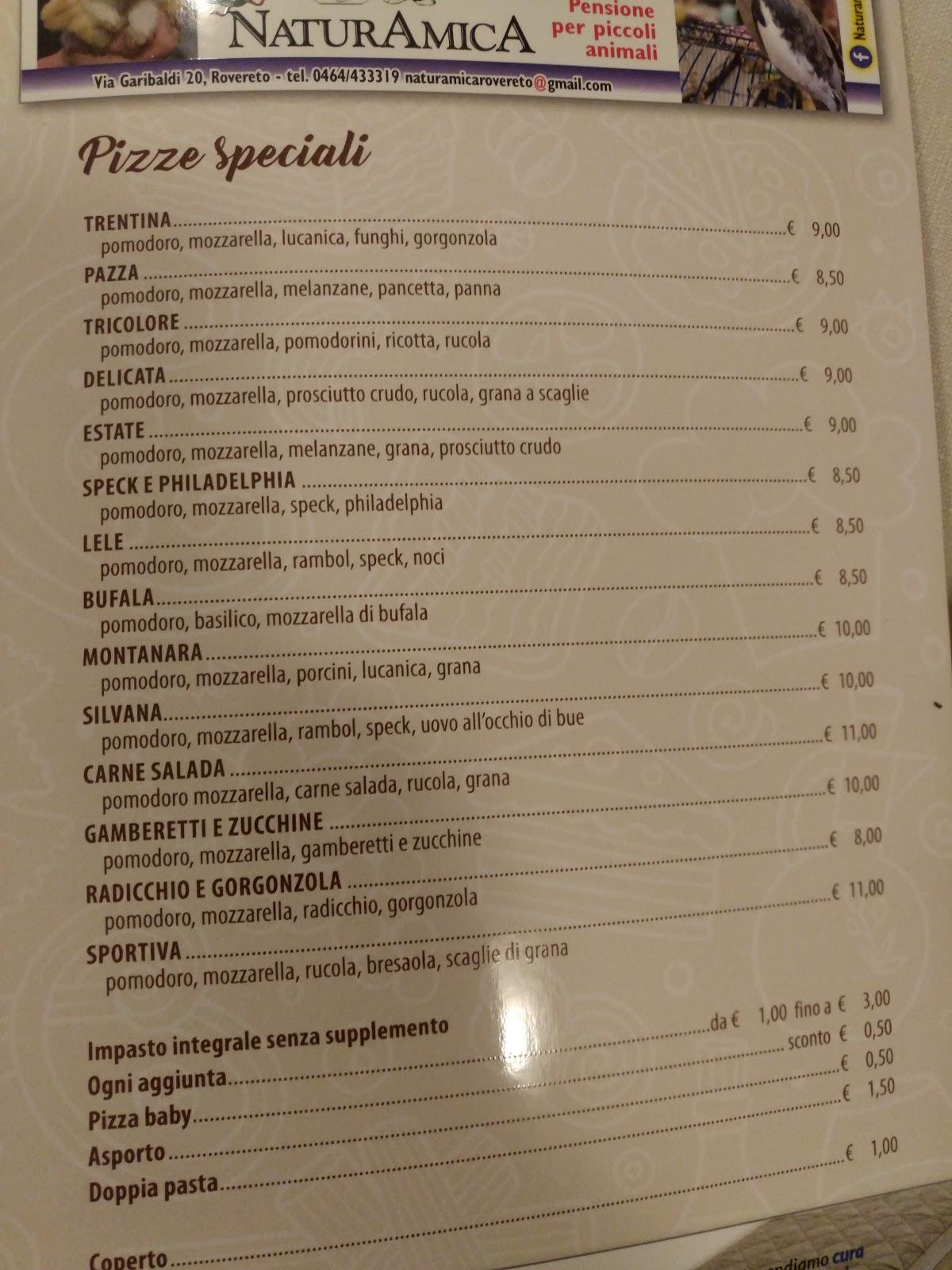 Menu da Bar Ristorante Pizzeria Silvana, Volano