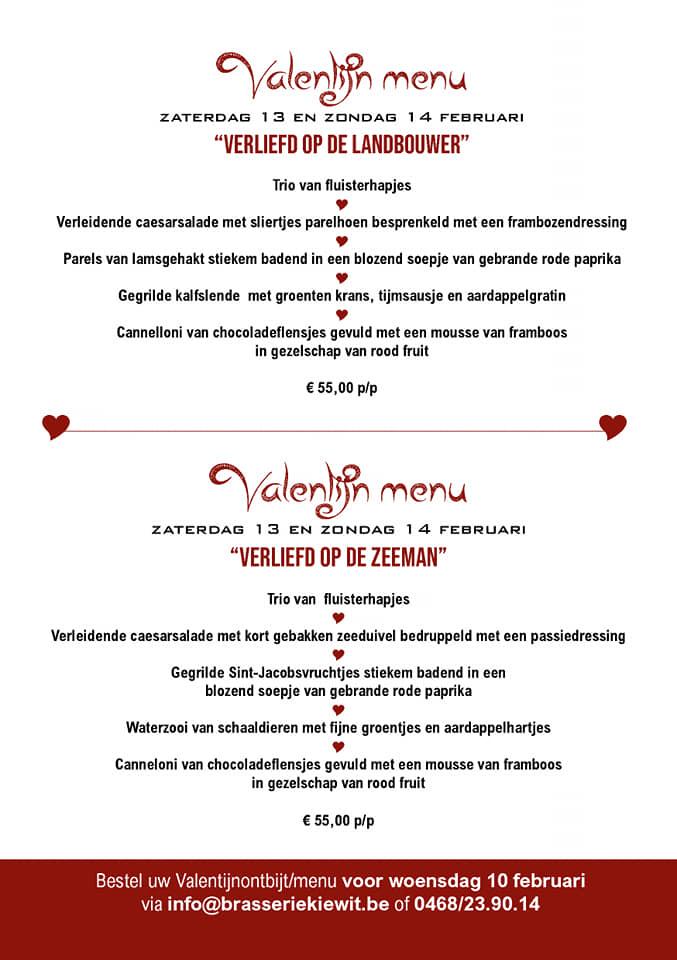 Menu at Brasserie Kiewit, Zonhoven