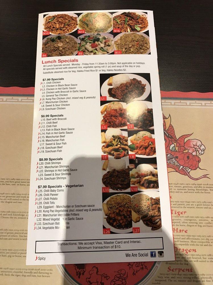 Menu at Hakka Ren restaurant, Mississauga