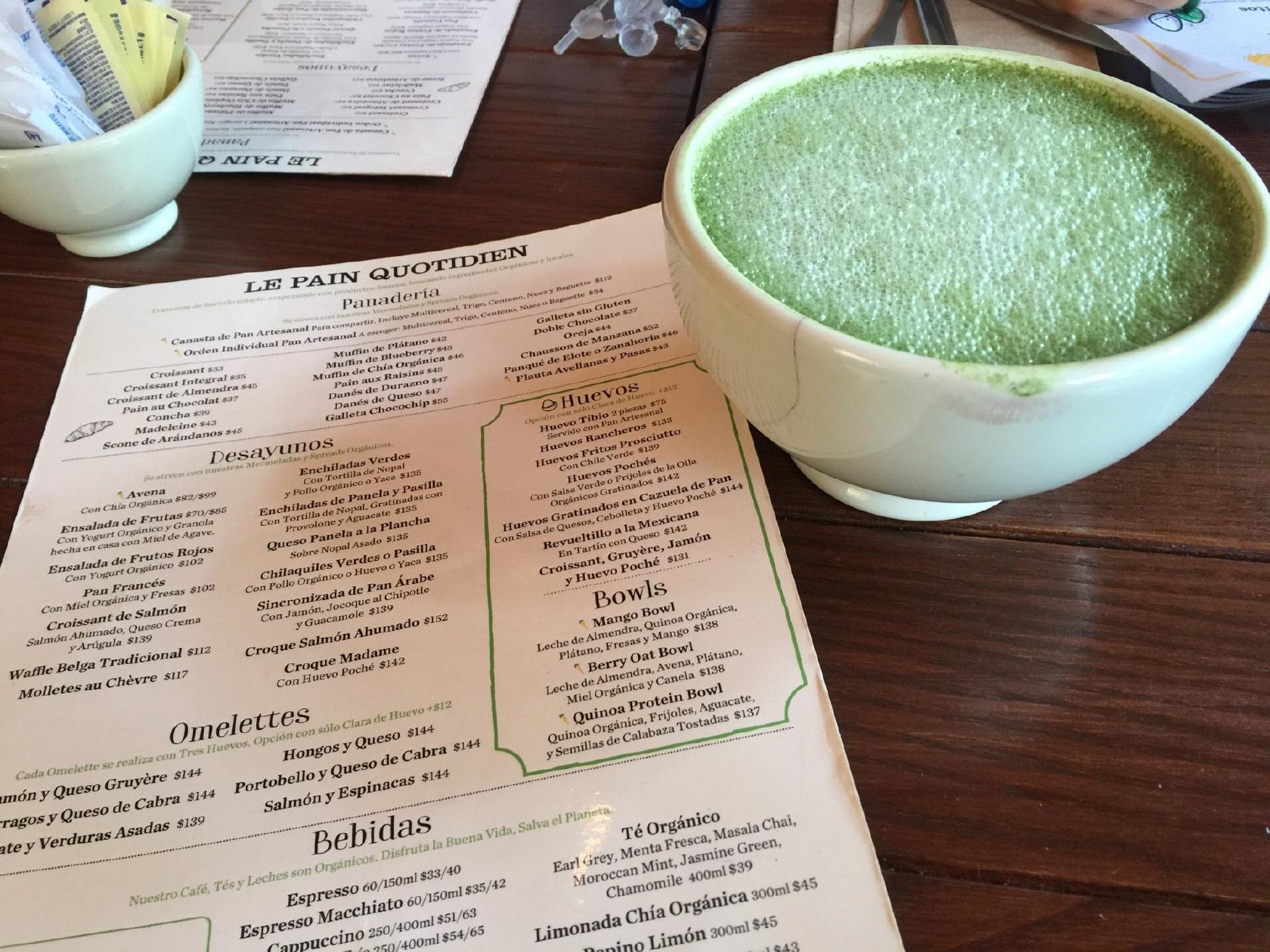Carta de cafetería Le Pain Quotidien, Ciudad de México, Monterrey 104