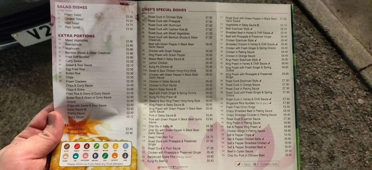 Menu at Lee Garden restaurant, Lochgilphead