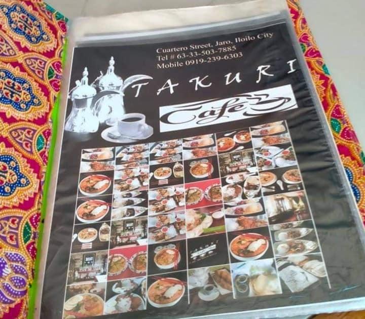 Menu at Takuri Cafe, Iloilo City