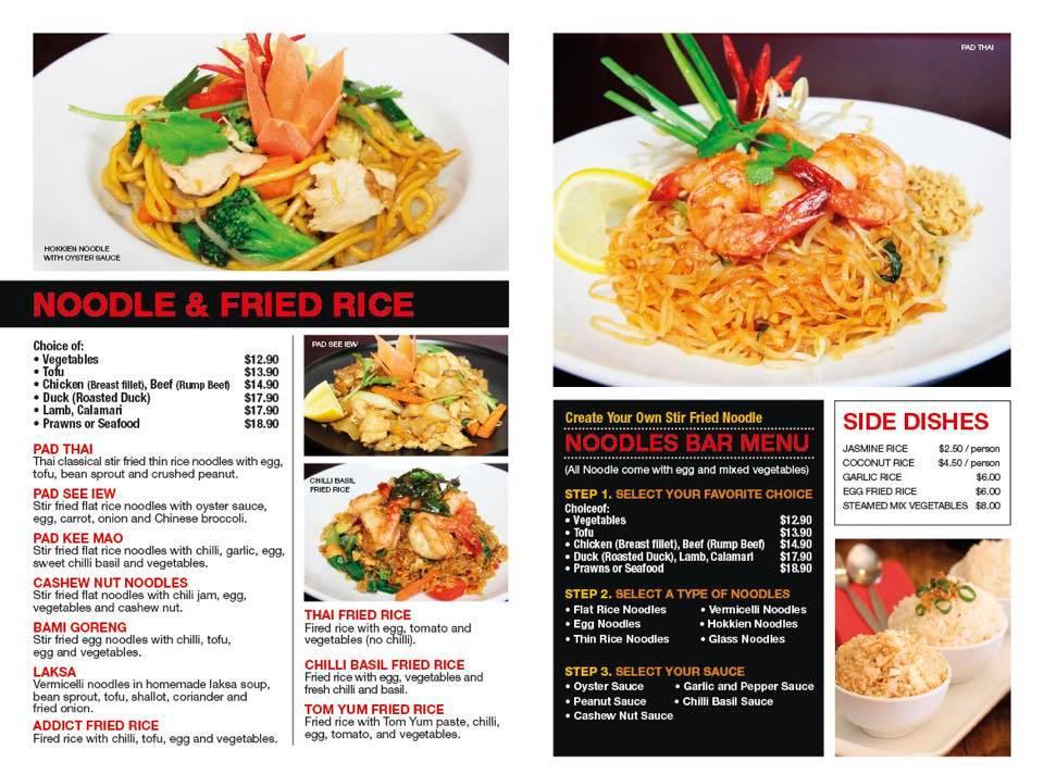 Menu at Thai Addict Restaurant, Kingsgrove