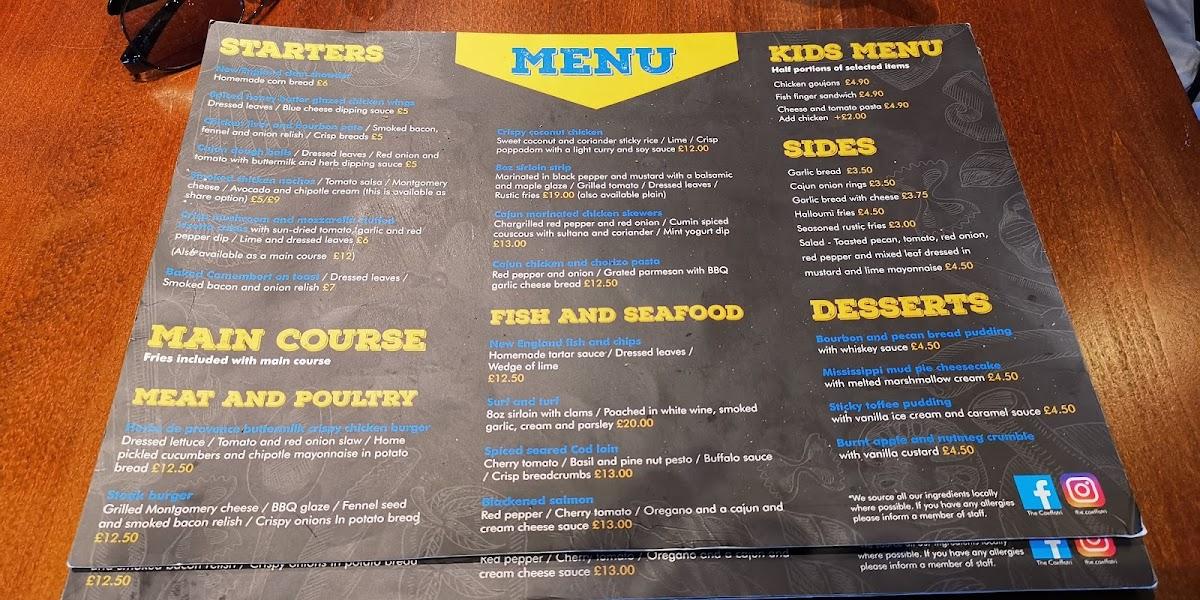 Menu at The Caeffatri Restaurant and Bar, Bridgend