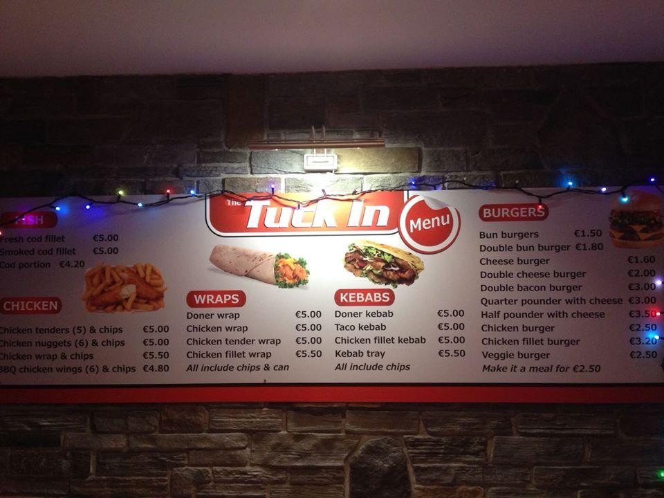 Menu at The Tuck-In restaurant, Manorhamilton